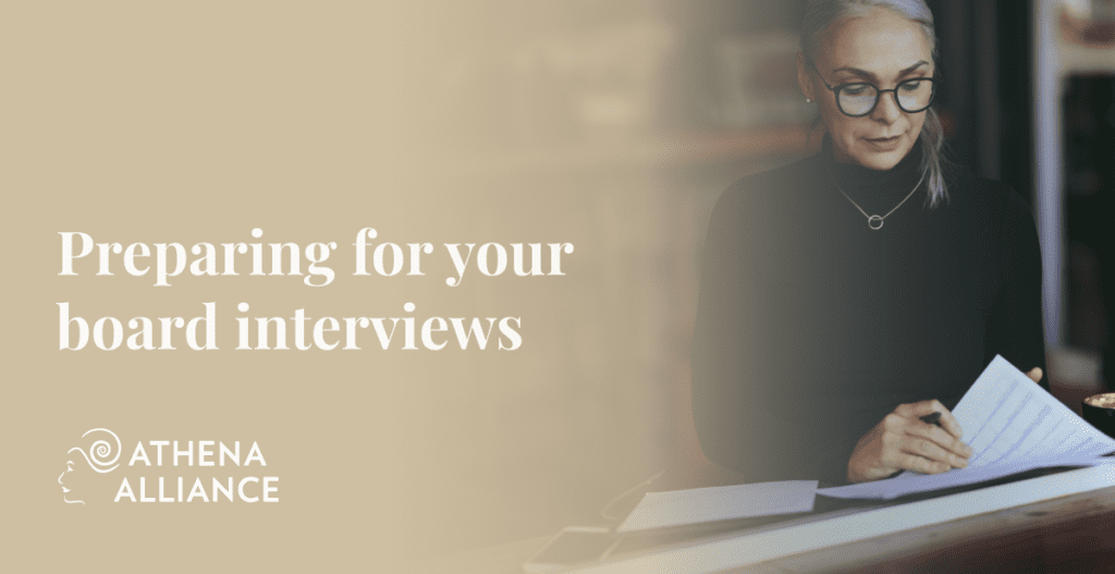 Preparing for your board interviews - Athena Alliance